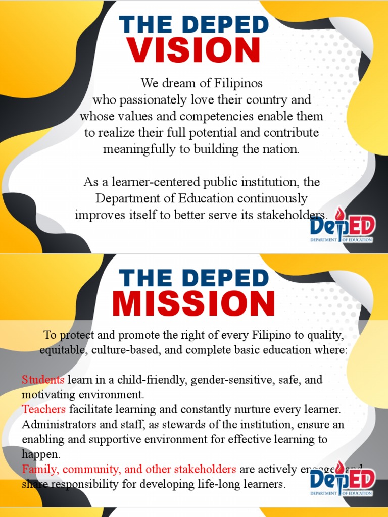 DepEd Mission, Vision, and Core Values | PDF