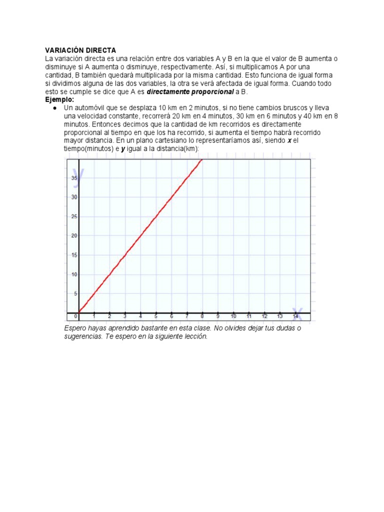 Variación Directa | PDF | Métodos y materiales de enseñanza | Ciencia y ...