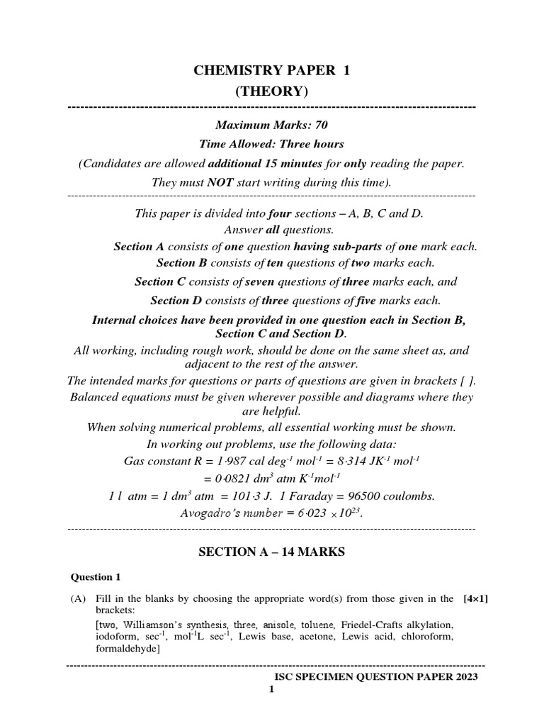 862 Chemistry Paper 1 | PDF | Coordination Complex | Chemical Reactions