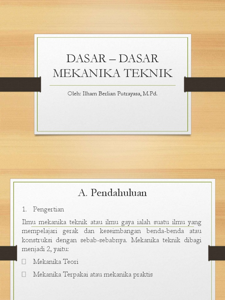 Dasar - Dasar Mekanika Teknik | PDF