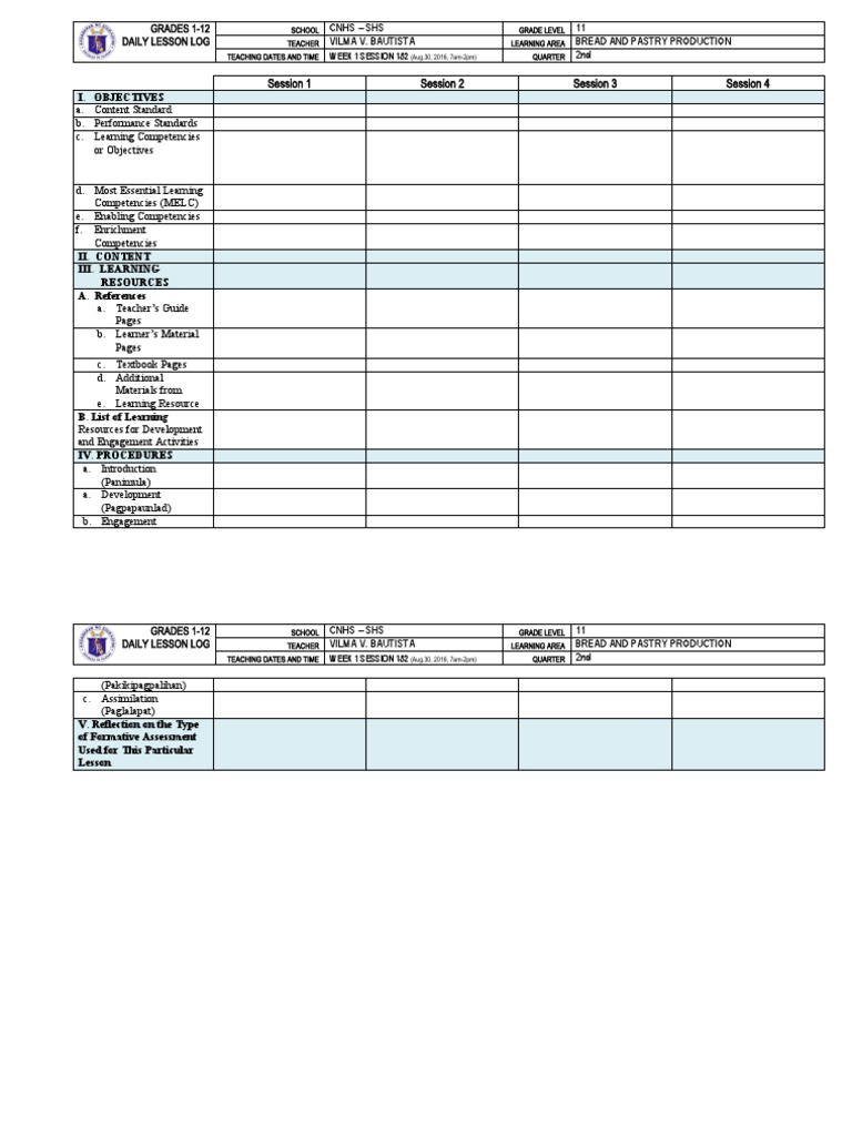 Session 1 Session 2 Session 3 Session 4: I. Objectives | PDF