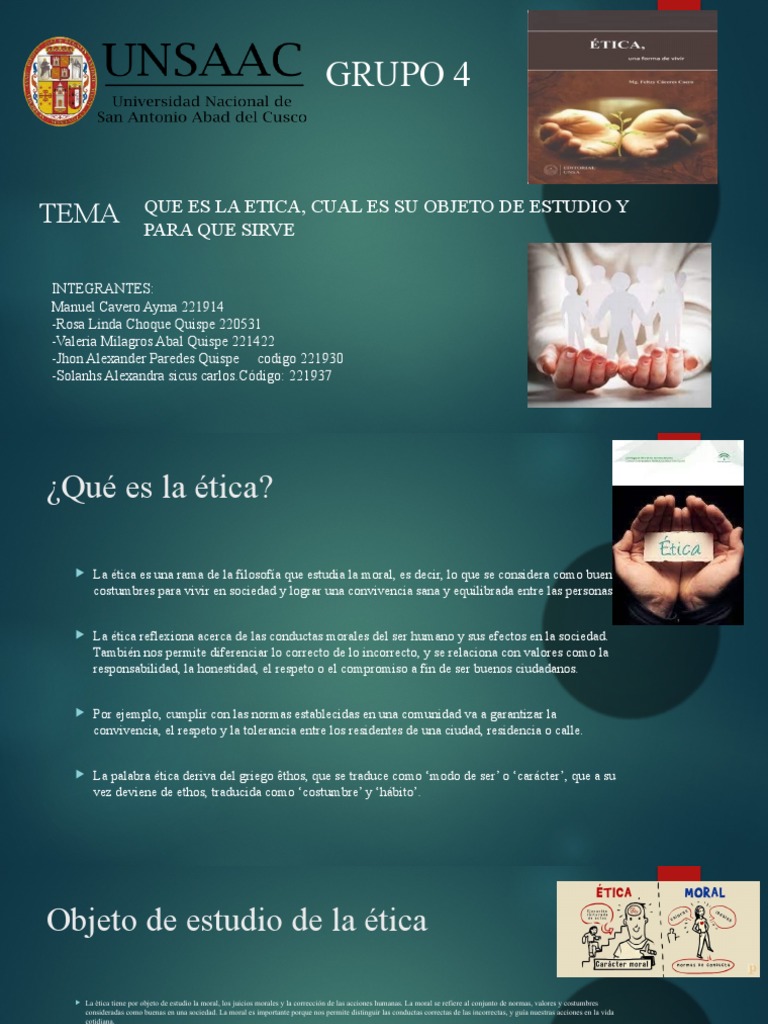 Que Es La Etica, Cual Es Su Objeto de Estudio y para Que Sirve | PDF | Moralidad | Etica Aplicada