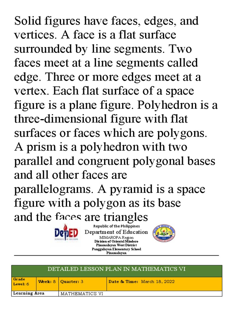 Detailed Lesson Plan in Mathematics Vi: Department of Education | PDF ...