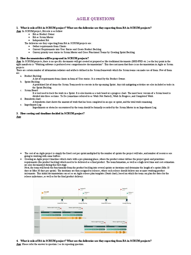 Agile Questions | PDF | Scrum (Software Development) | Agile Software ...