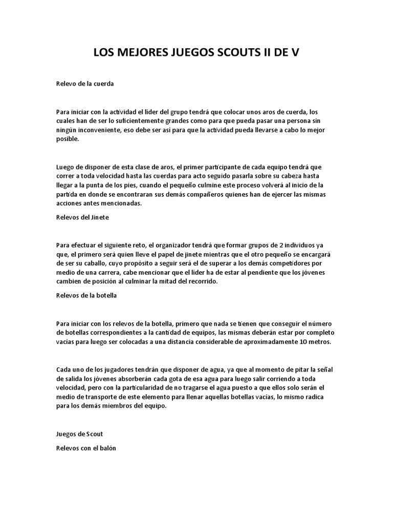 Los Mejores Juegos Scouts Ii de X | PDF | Exploración