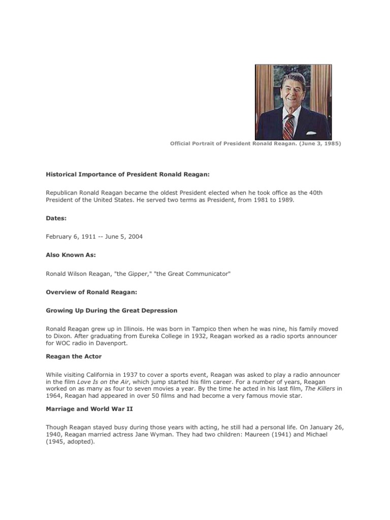 Ronald Reagan | PDF