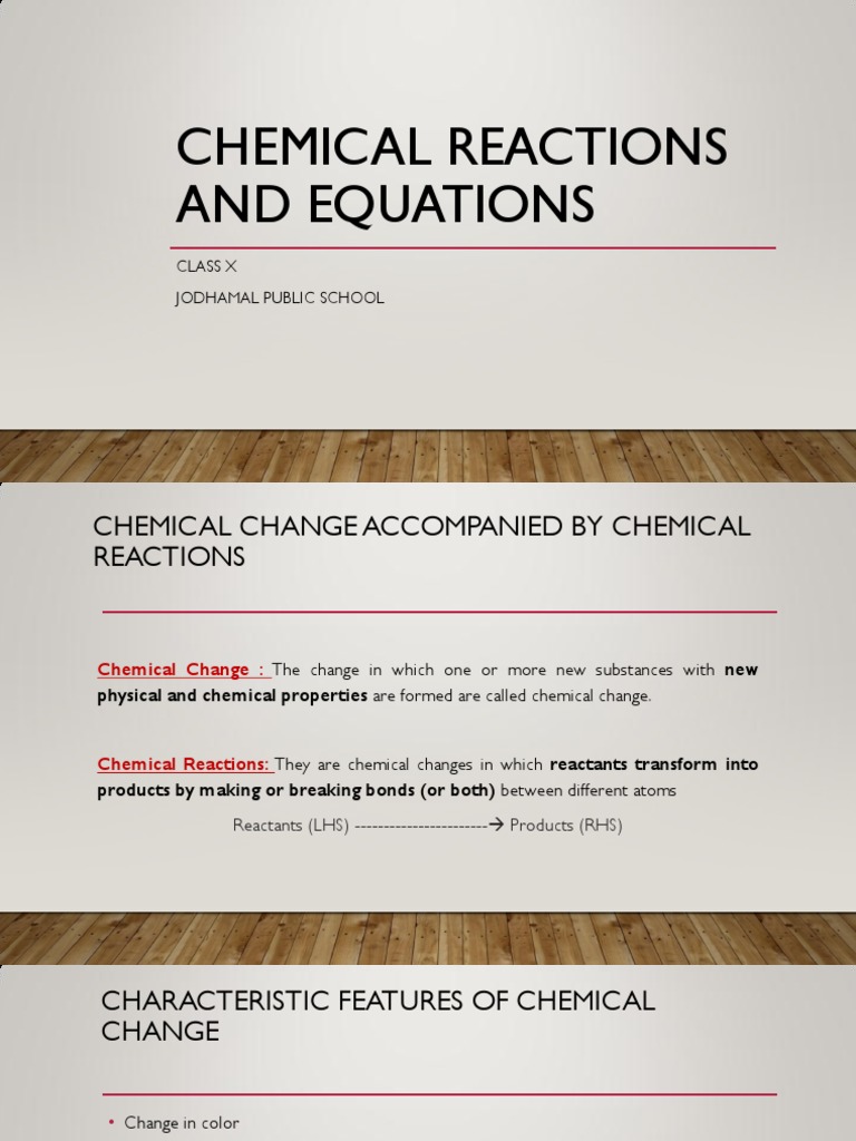Chemical Reactions and Equations Overview | PDF | Redox | Chemical ...