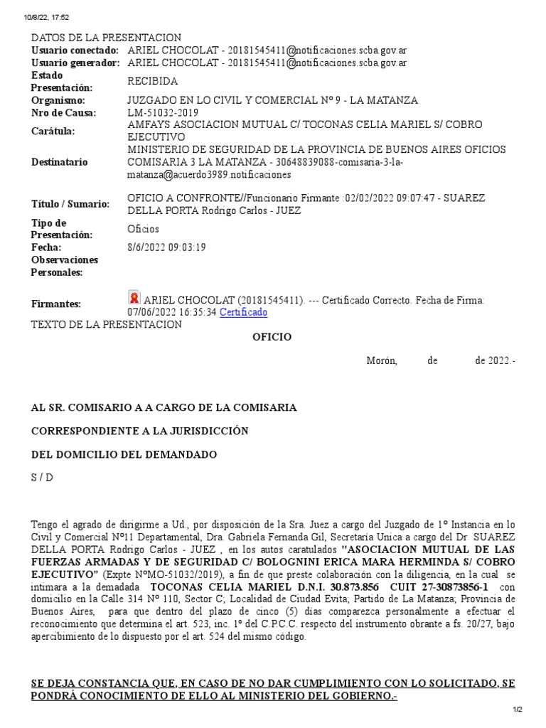 Toconas | PDF | Judicaturas | Instituciones gubernamentales