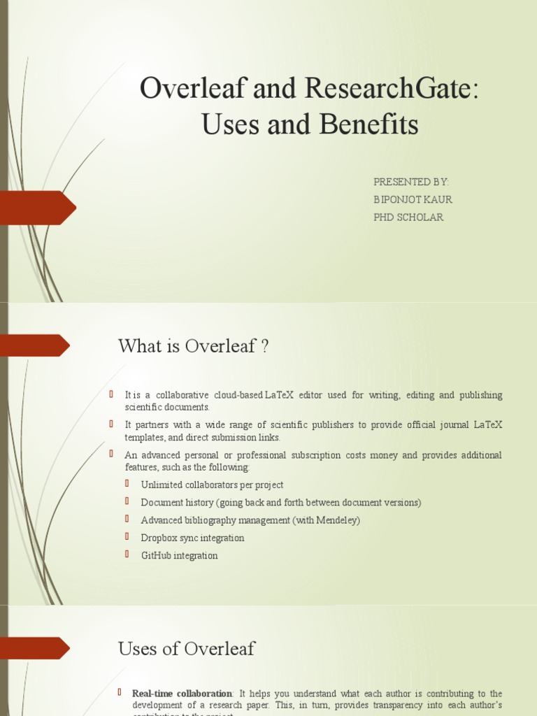 Overleaf and Research Gate | PDF | Academic Publishing | Software
