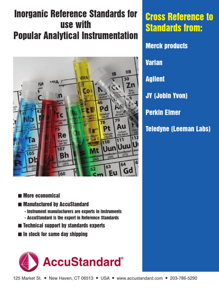 Accustandard: Inorganic Reference Standards For Use With Popular ...