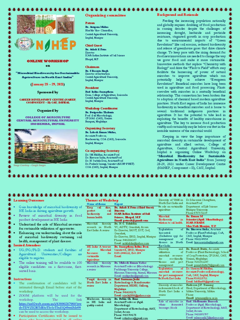 Microbial Biodiversity Workshop NE India | PDF | Agriculture | Biodiversity