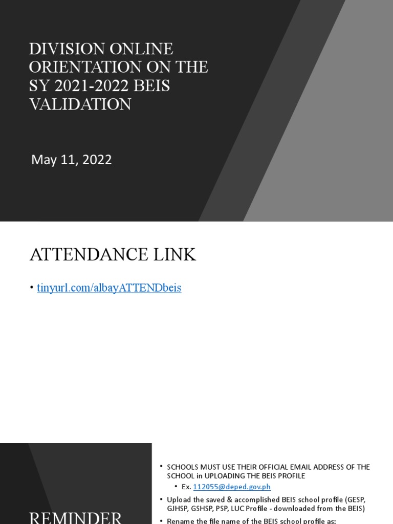 Beis Sy 2021-2022 Validation Process | PDF | Business | Science ...
