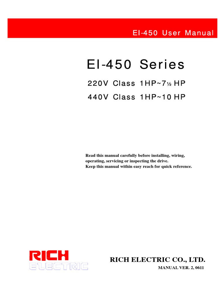 EI-450 Inverter User Manual | PDF | Power Inverter | Capacitor