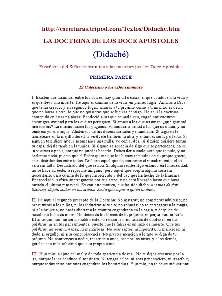 Didache | PDF | orador del Señor | Creencia religiosa y doctrina