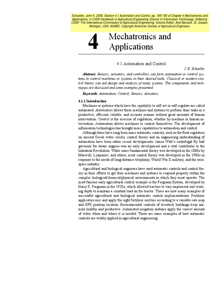 4 Mechantronics and Applications | PDF | Control Theory | Control System