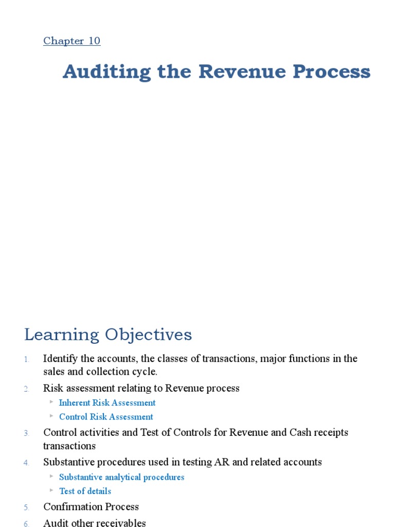 LECTURE 7 - Chapter 10 Auditing The Revenue Process | PDF | Bad Debt ...