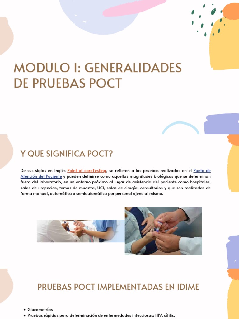Generalidades de Pruebas POCT | PDF | Laboratorios | Diabetes