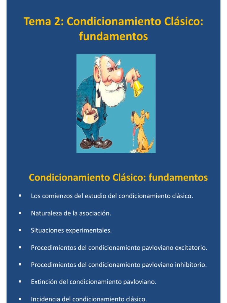 Tema 2. Condicionamiento Clásico. Fundamentos | PDF | Las emociones ...