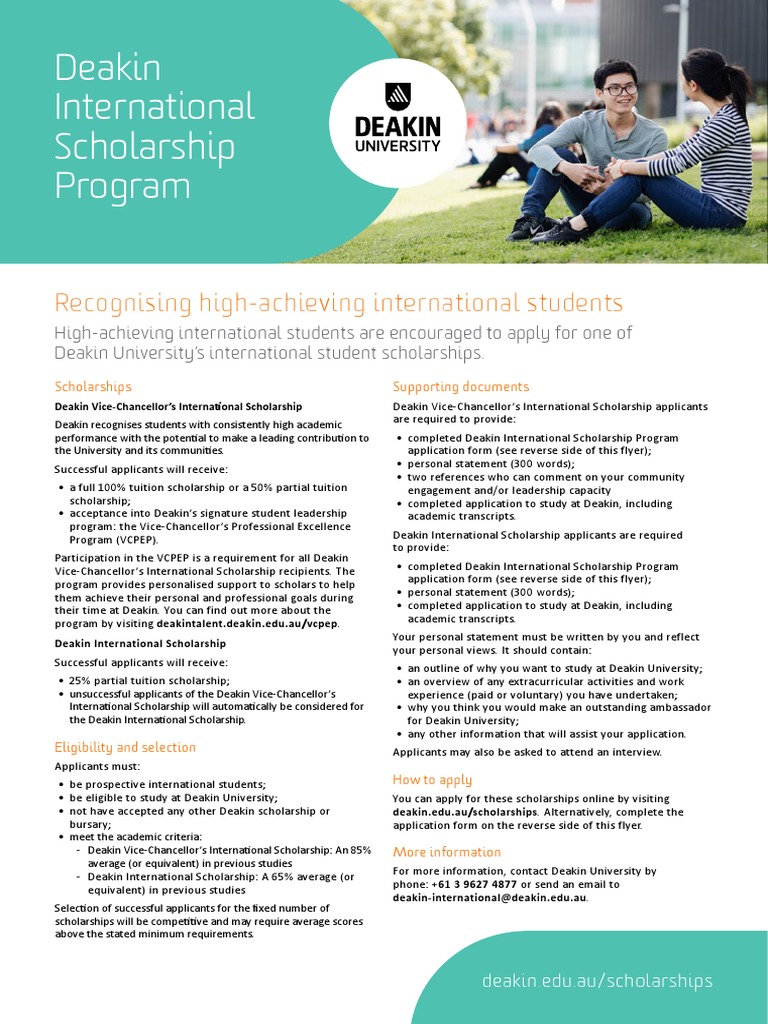Form Deakin International Scholarship Program A4 2019 Updated | PDF Form Deakin International Scholarship Program A4 2019 Updated | PDF
