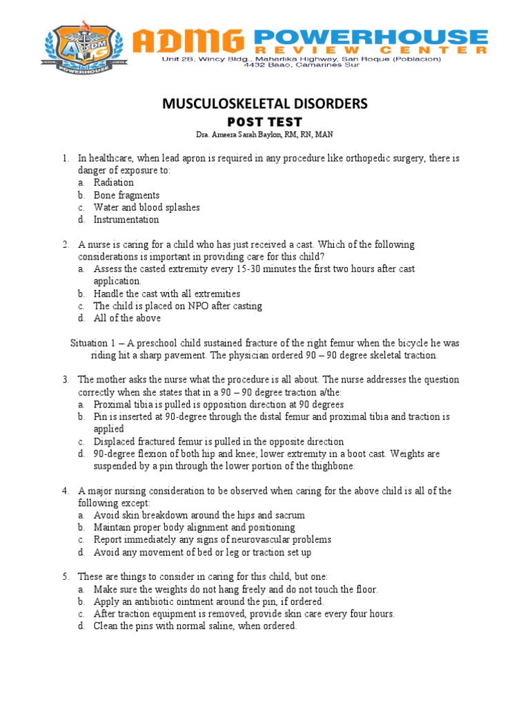 Musculoskeletal Disorders Nursing Guide | PDF | Self-Improvement | Wellness