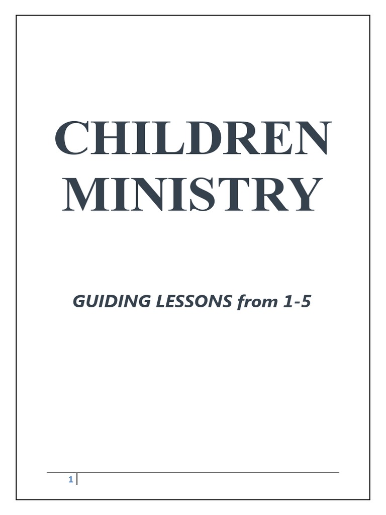 Children Ministry | PDF | Fruit Of The Holy Spirit | Jesus