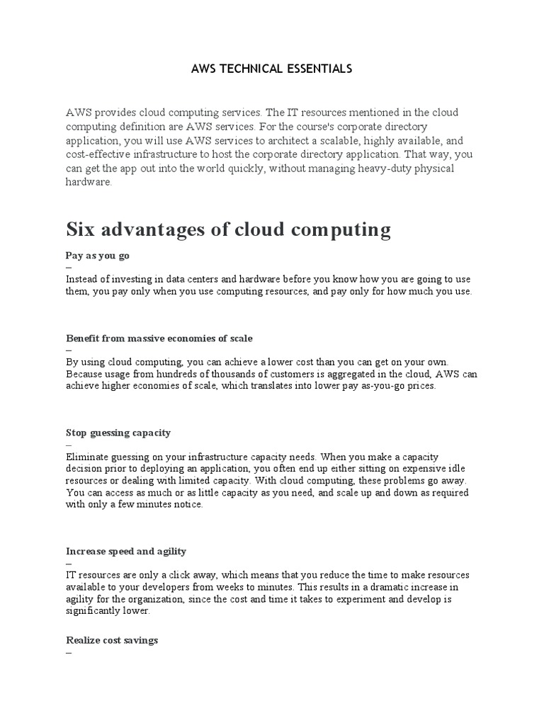 Aws Technical Essentials Pdf Cloud Computing Superuser