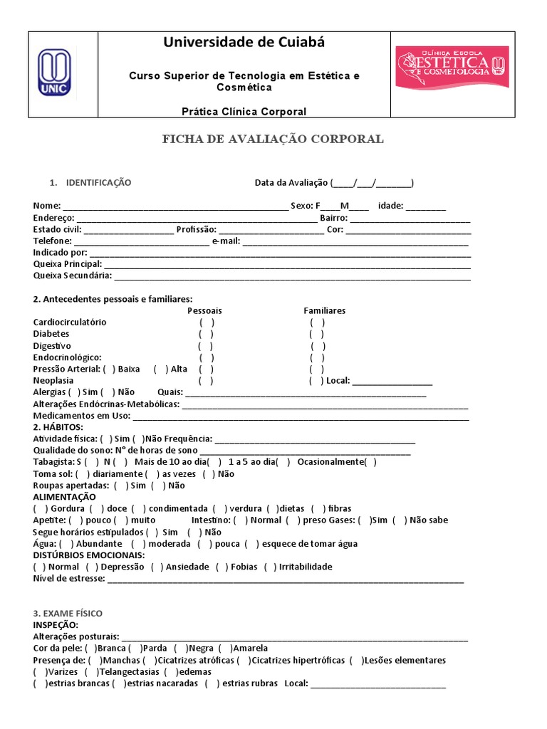Ficha de Anamnese 2022 | PDF | Medicina Clínica | Especialidades médicas