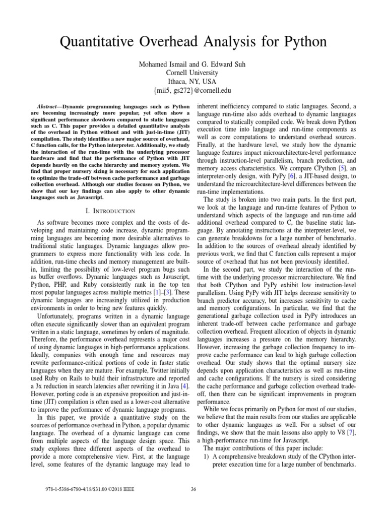 Quantitative Overhead Analysis For Python | PDF | Variable (Computer ... Quantitative Overhead Analysis For Python | PDF | Variable (Computer ...