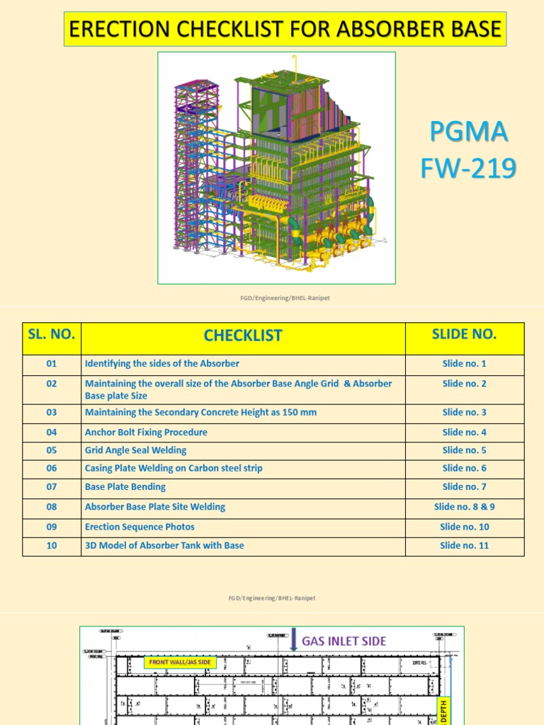 Erection Checklist for Absorber Base: Guidelines for Proper Assembly and Installation | PDF ...