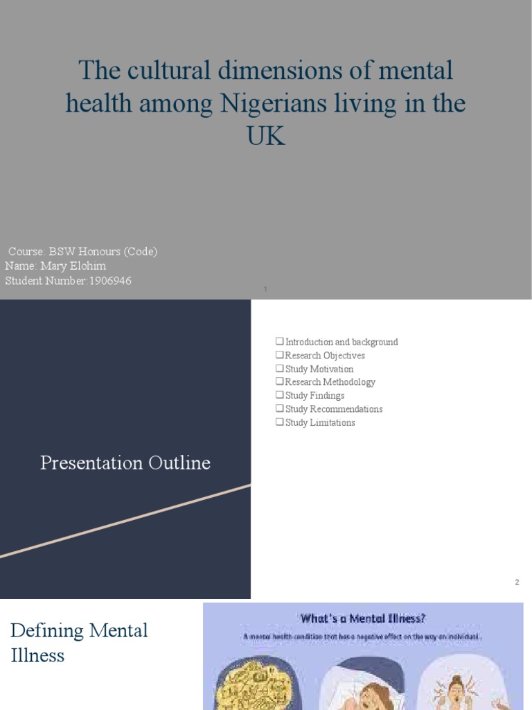 Cultural Dimensions of Mental Health | PDF | Mental Disorder | Mental ...