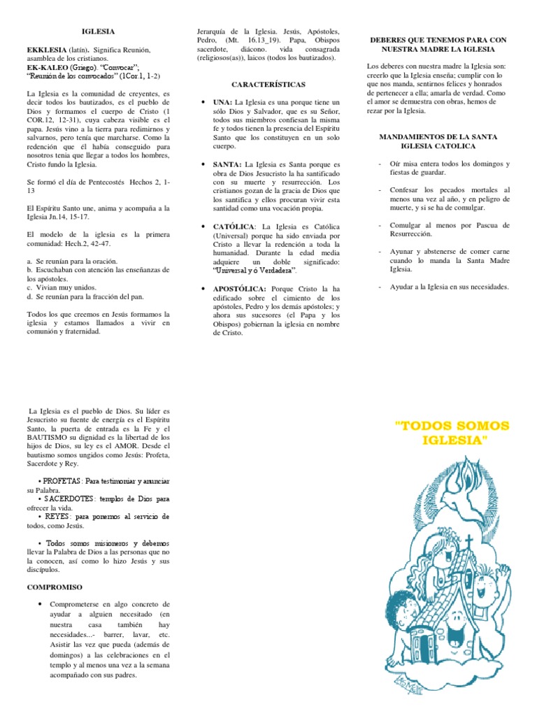 Triptico de La Iglesia | PDF | Iglesia Católica | eucaristía