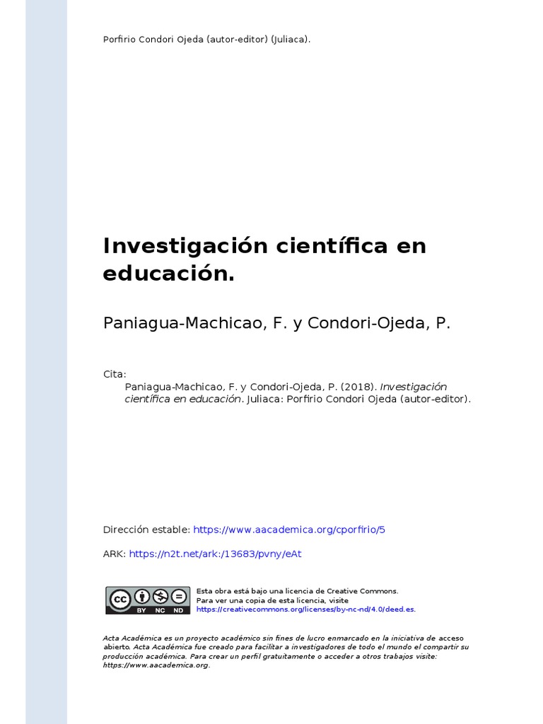 Paniagua-Machicao, F. y Condori-Ojed (... ) (2018) - Investigación ...