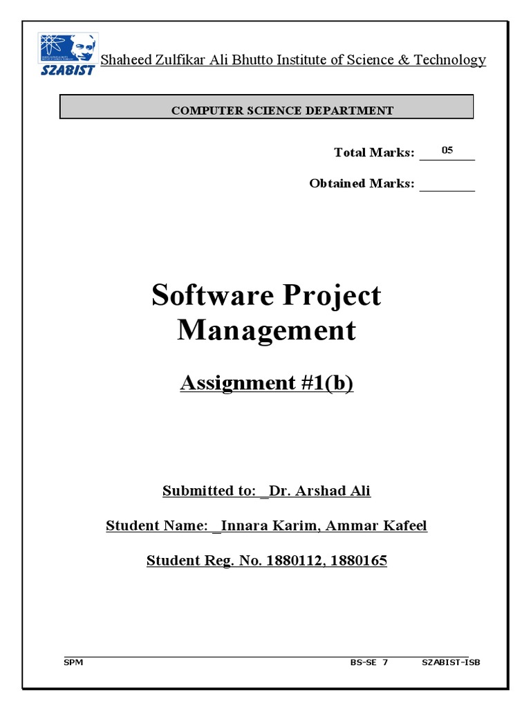 Software Project Management: Assignment #1 (B) | PDF | Password | User Interface