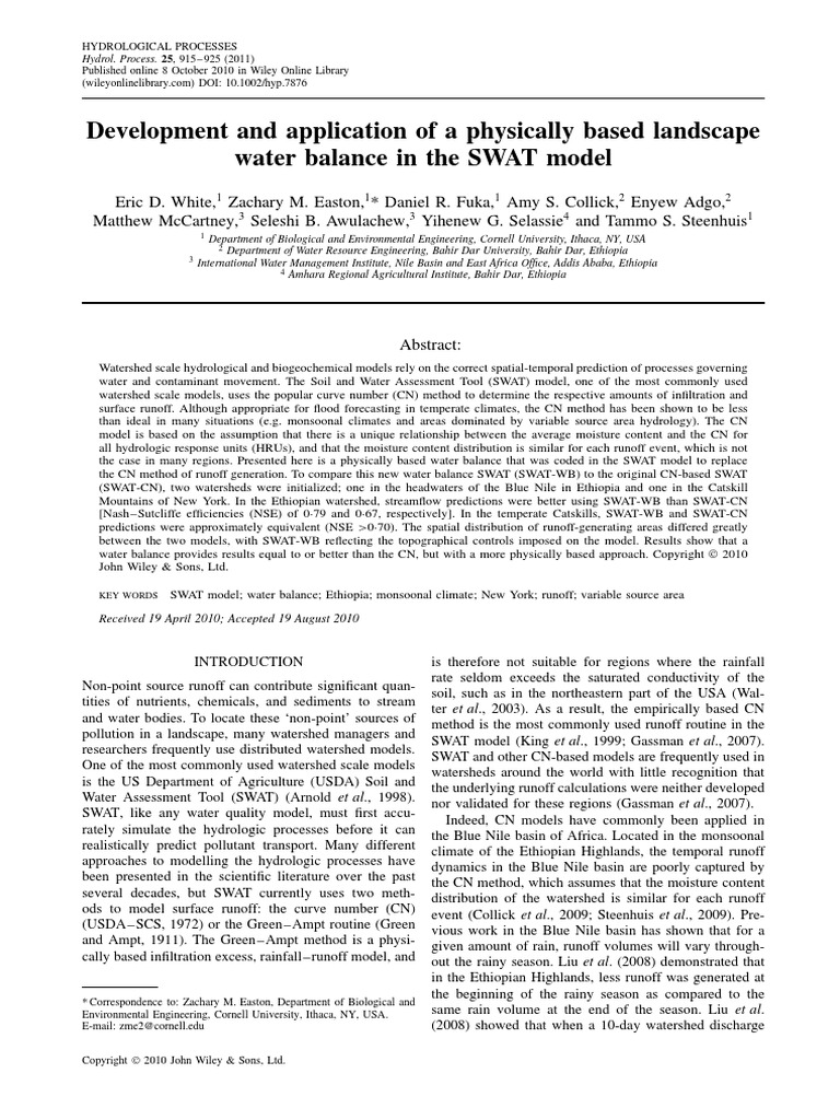 (Gumera) Development and Application of A Physically Based Landscape | PDF | Drainage Basin ...