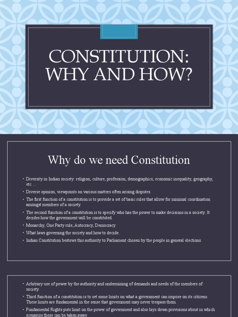 Constitution Why and How | PDF | Constitution | Partition Of India