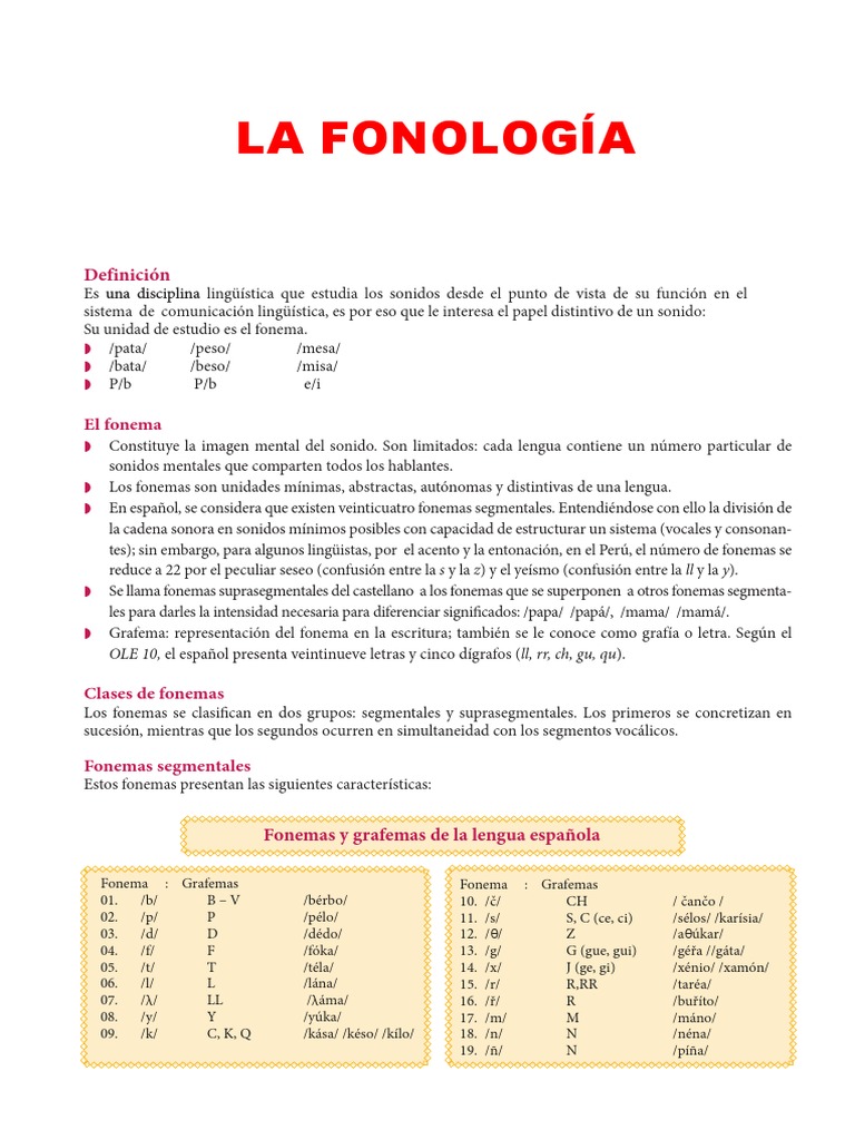 1-Fonología y Fonema Taller | PDF | Fonema | Fonología