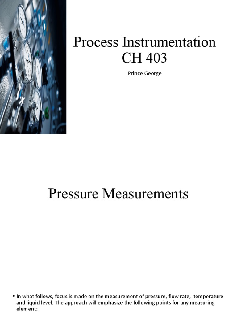 Process Instrumentation - Module 3 | PDF | Pressure Measurement | Pressure