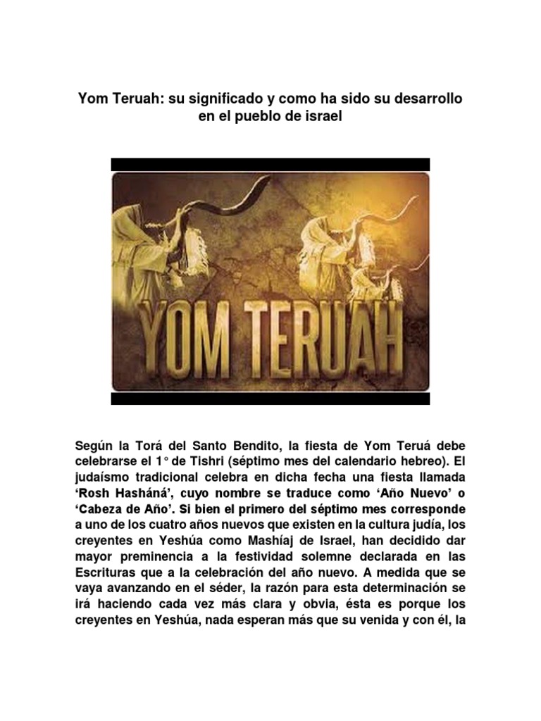 Significado y Celebración de Yom Teruah | PDF | Judios | Yom Kippur