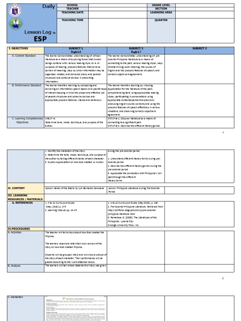 DLL Template | Download Free PDF | Learning | English Language