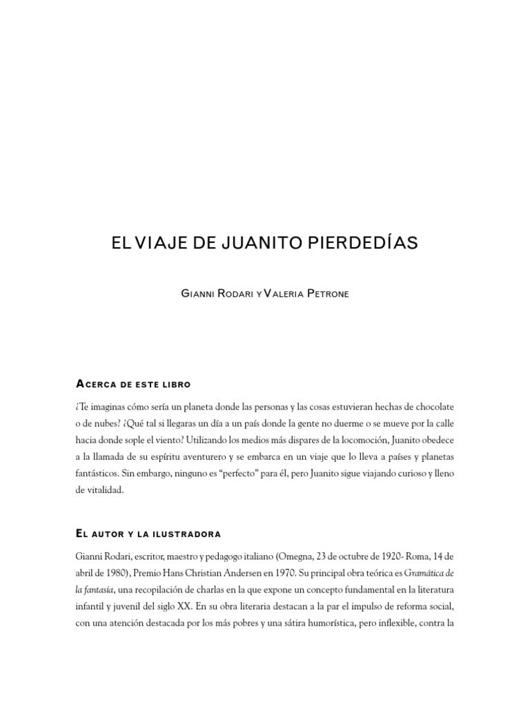 El Viaje de Juanito Pierdedías: G R V P | PDF