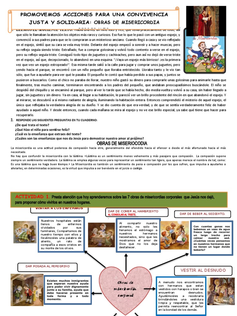 FICHA Obras de La Misericordia | PDF | Misericordia | Compasión