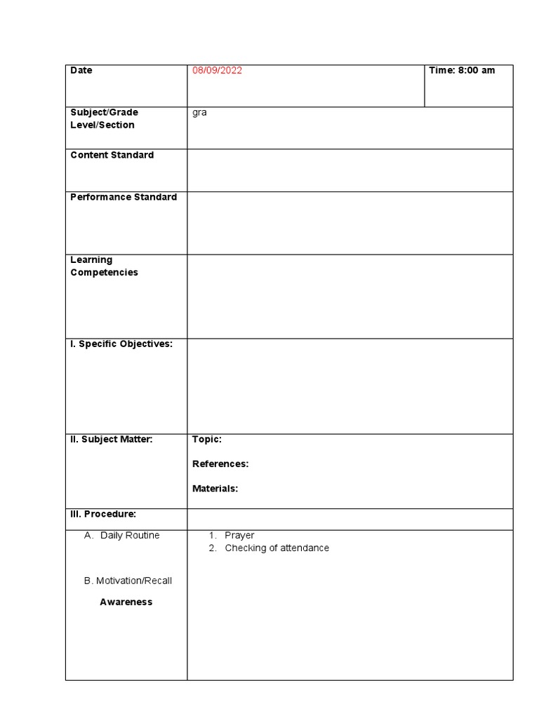 Lesson Plan Template | PDF | Art