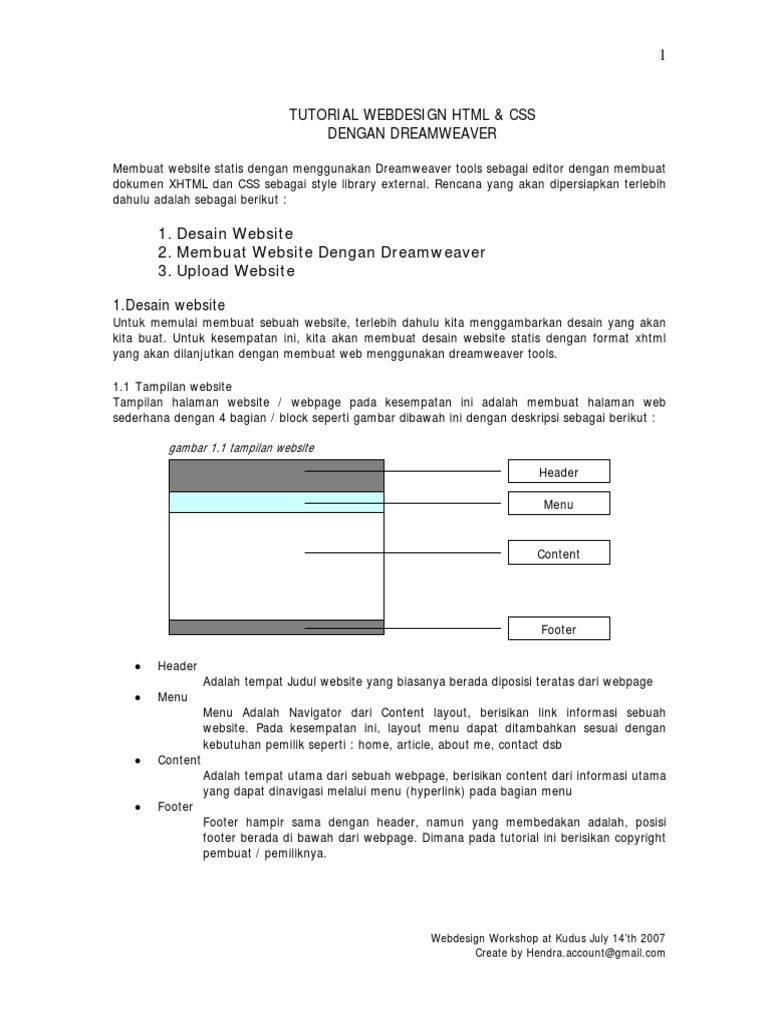 Adoc Pub Tutorial Webdesign Html Css Dengan Dreamweaver Pdf 7443