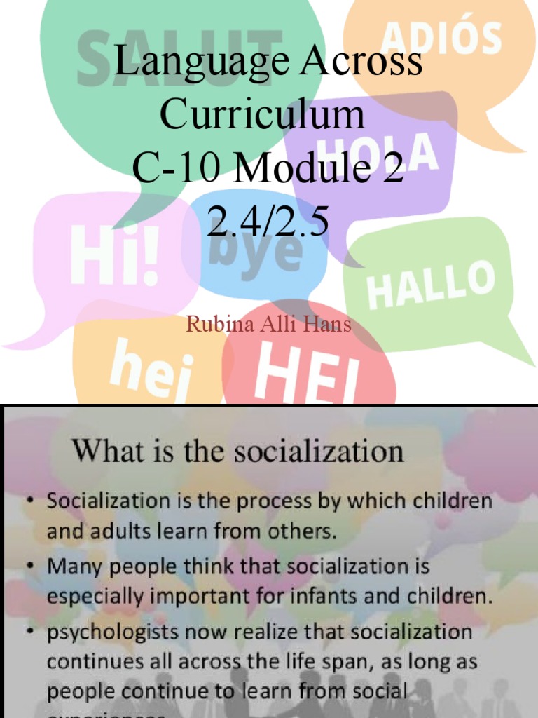 Role of Language in Socialization | PDF