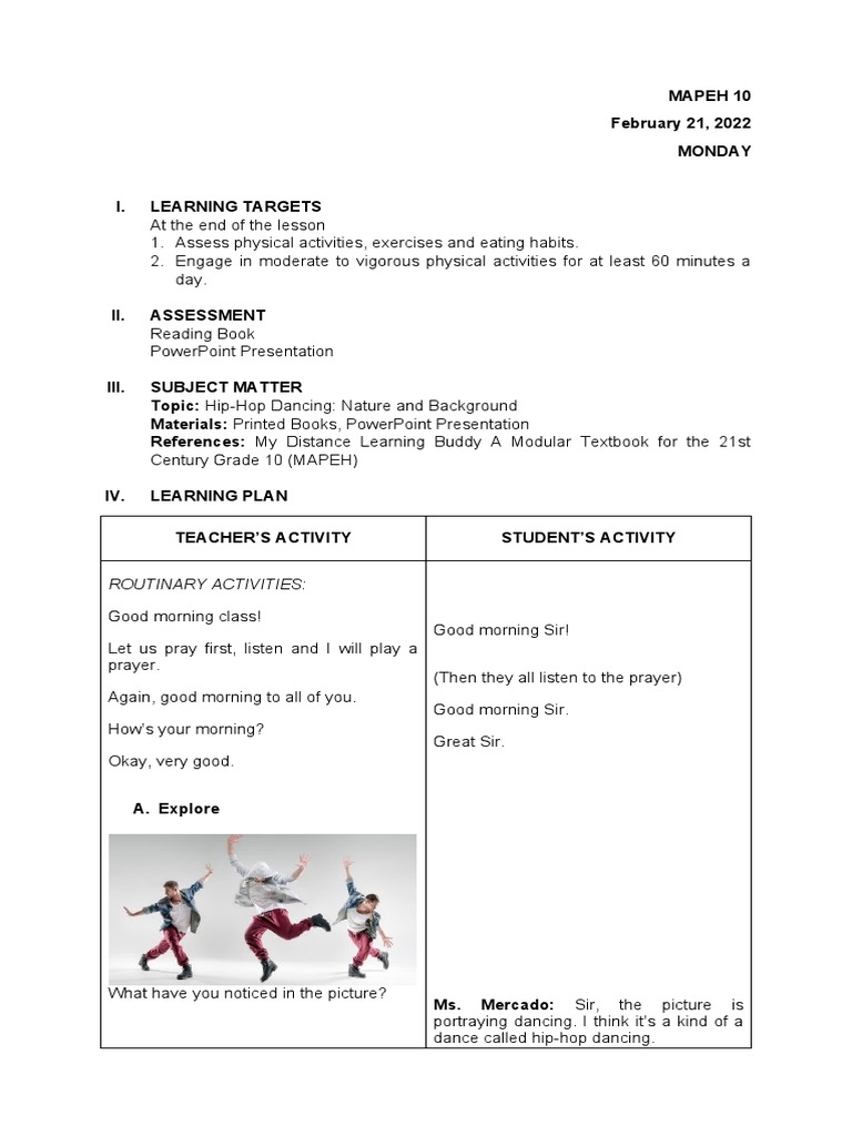 1ST Efdt Mapeh 10 Sir Gonzales | PDF | Dances