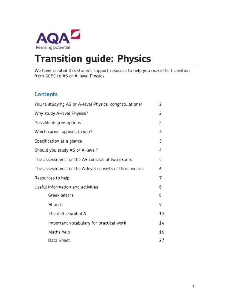 Transition Guide: Physics | PDF | International System Of Units | Kilogram