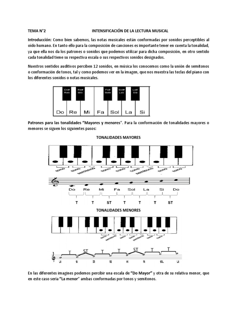 Guía introductoria para la lectura musical y el cuidado de la voz | PDF | Escala (música ...