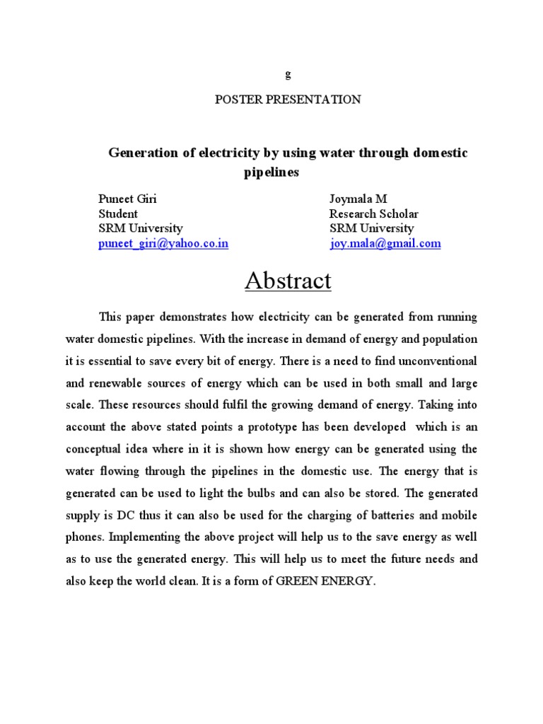 Poster Presentation | PDF | Electromagnetic Induction | Electric Generator