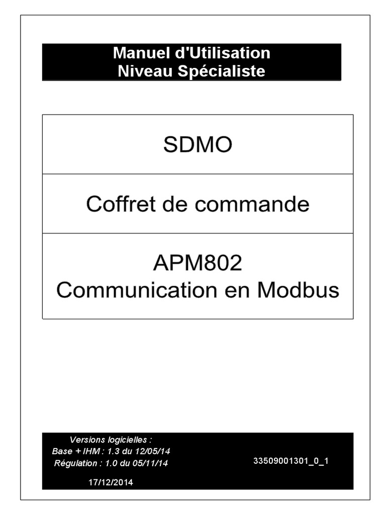 Manuel d'Utilisation APM802 SDMO | PDF | Adresse IP | Architecture ...