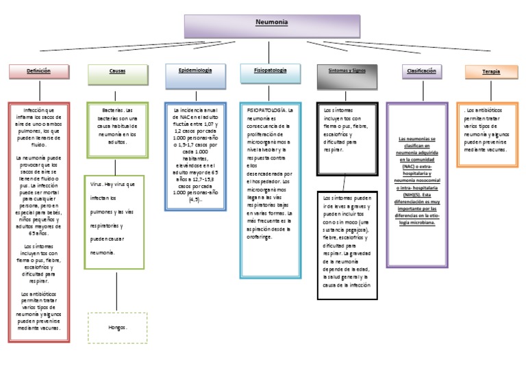 Mapa Conceptual de Neumonia | PDF | Neumonía | Causas de la muerte